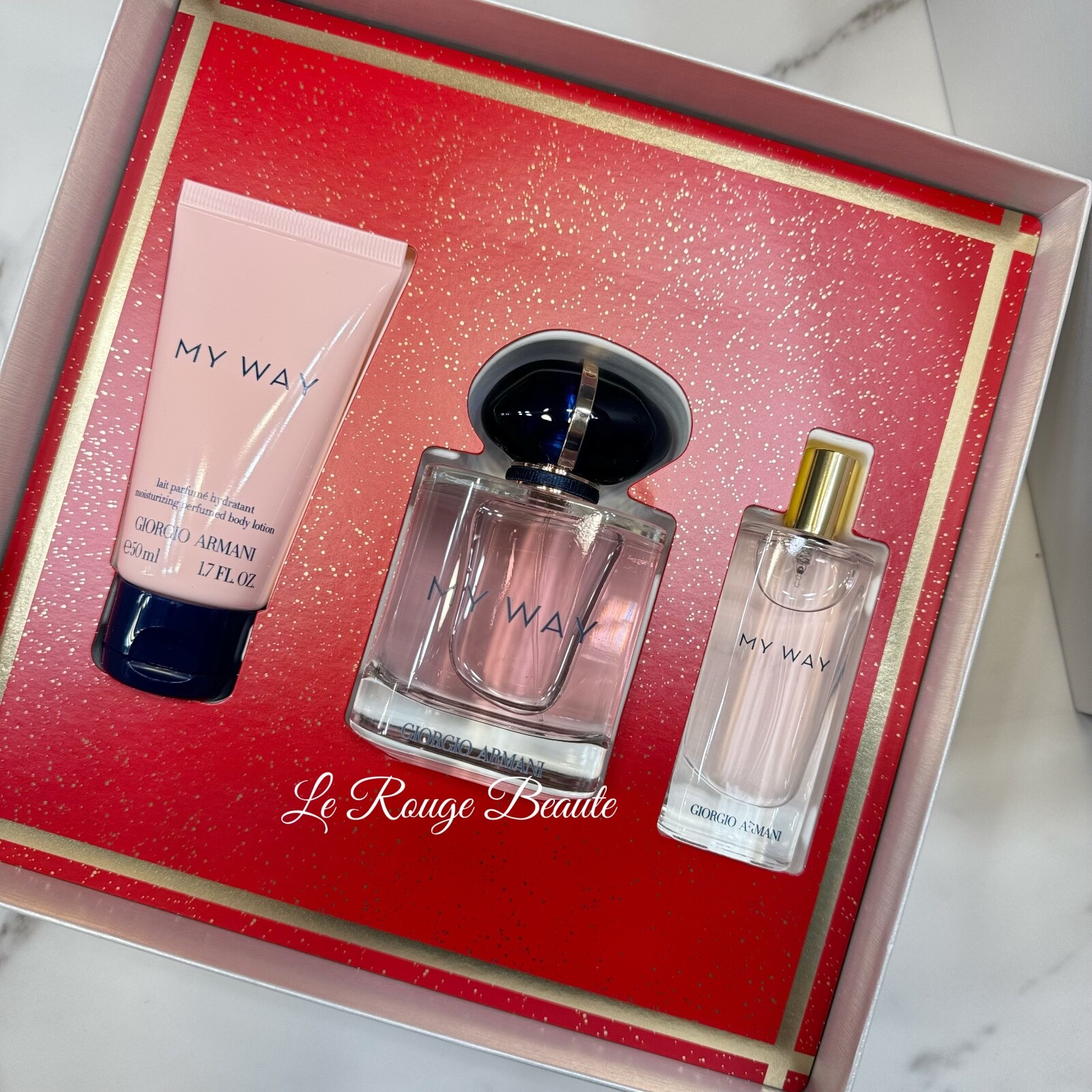 Giorgio Armani My Way Gift Set - 3oz EDP 0.5oz Travel Parfum 1.7oz Body ...