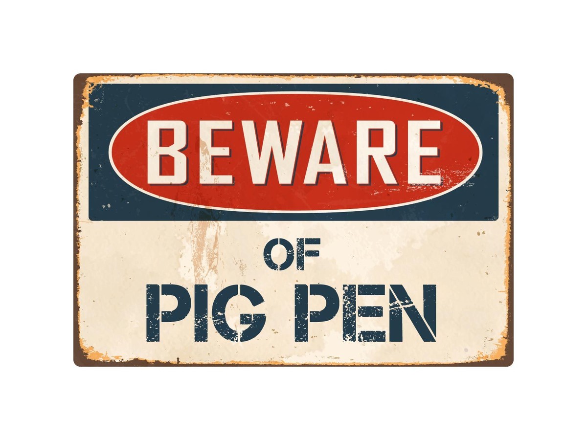 Pig Pen Sign PIG PEN Vintage Aluminum Street Sign Pigsty Farm Farmer