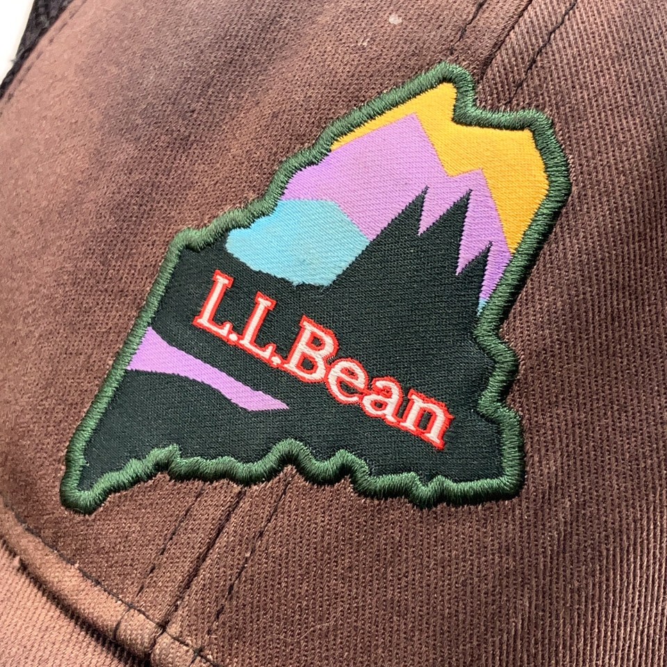 LL Bean logo Maine state outline trucker cap snapback faded | eBay