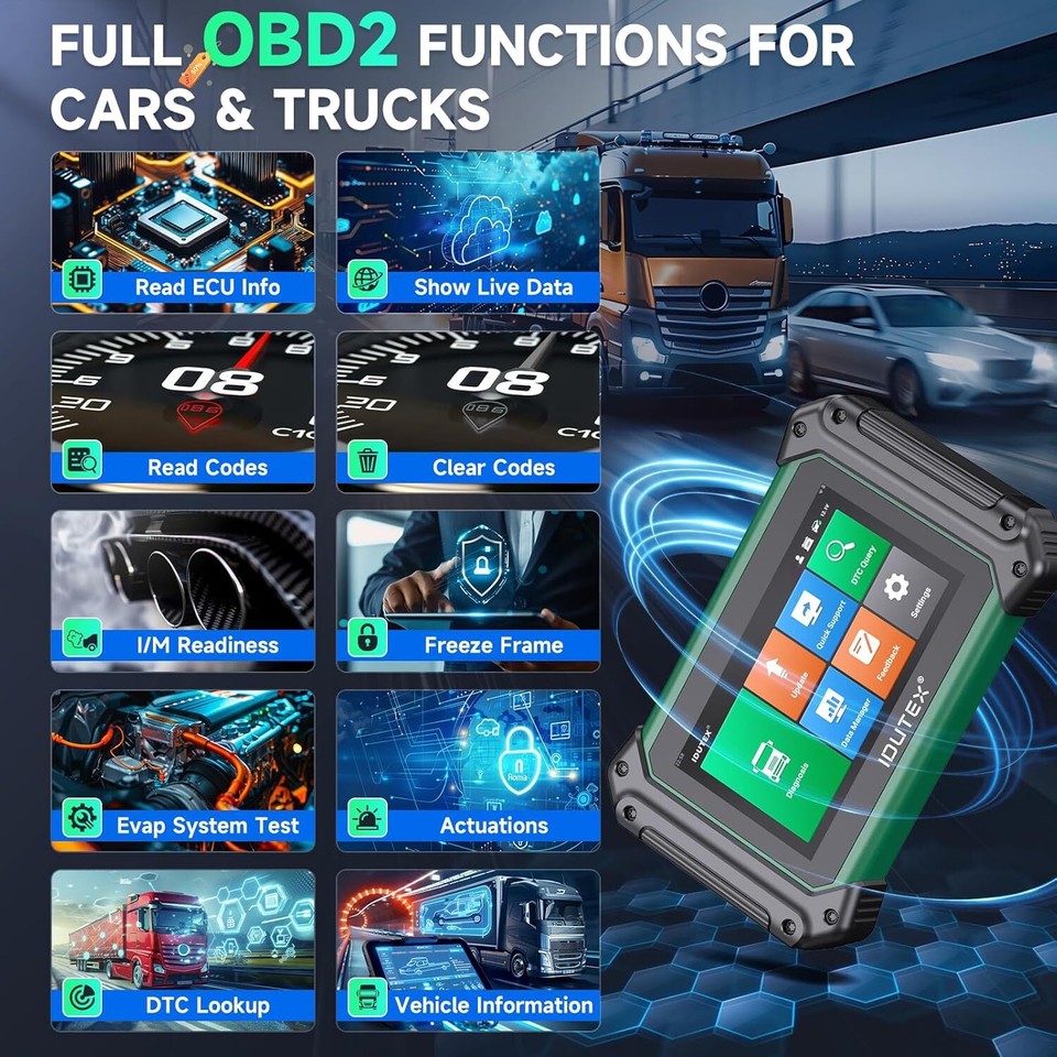 IDUTEX TS710 Speed Limit Adjustment Heavy Duty Truck Scanner Diesel ...