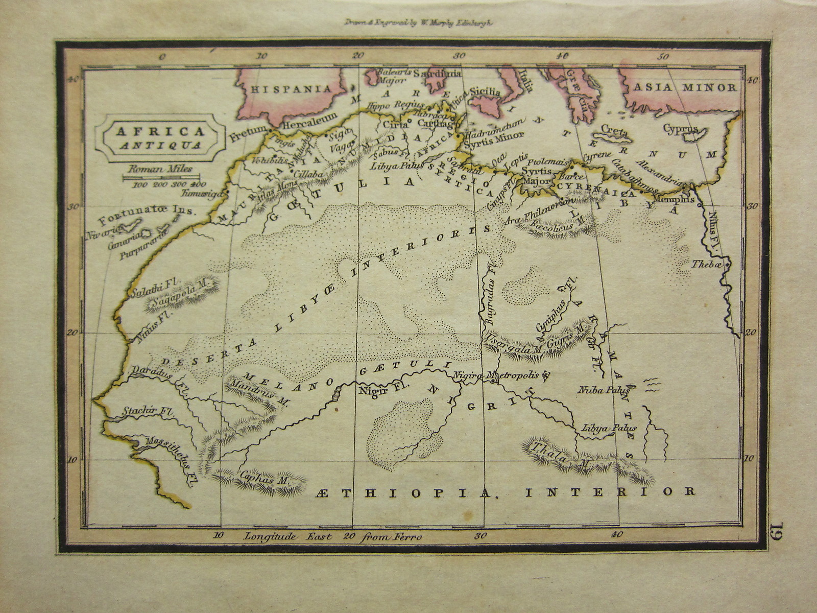 1832 SMALL ANCIENT MAP ~ AFRICA ANTIQUA GOETULIA NUMIDIA LIBYA ...