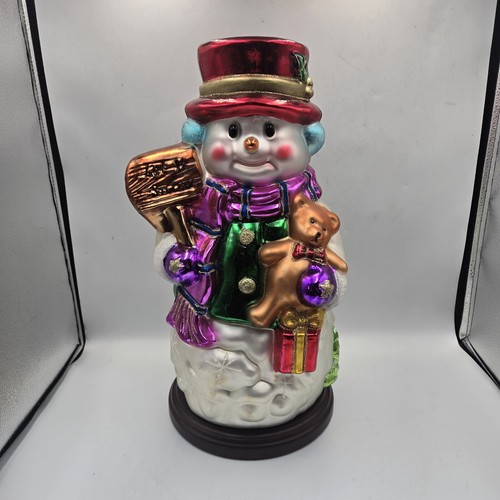 Large Thomas Pacconi 17 Inches Blown Glass Christmas Snowman Figurine ...