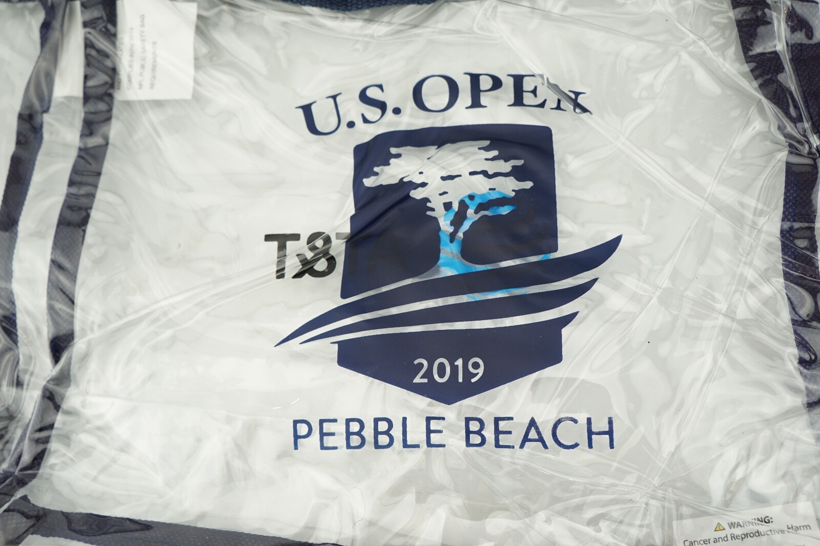 New 2019 US OPEN Pebble Beach Clear w/ Navy Plastic Zippered Tote Bag ...