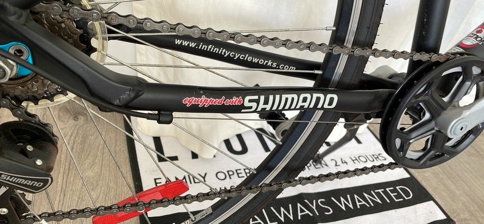 Infinity Boss Three 7 Speed 700C Men'S Hybrid Bike Matte Black OPEN BOX ...