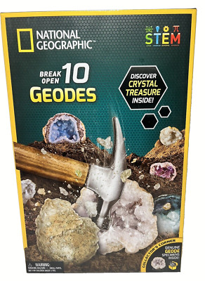 National Geographic Break Open 10 Premium Geodes – Includes Goggles NEW ...
