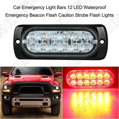 4Pcs Car Emergency Lamp Bars Flash Red 12 LED Flash Caution Strobe ...