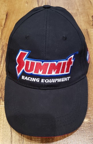 SUMMIT Hat RACING EQUIPMENT Men Black Adjustable Back Strap Flag Ball ...