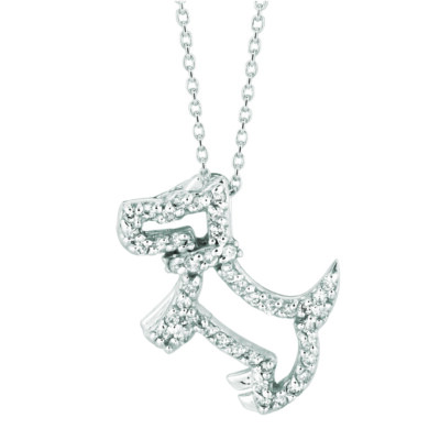 0.25 Carat Natural Diamond Dog Necklace Pendant 14K White Gold G SI | eBay