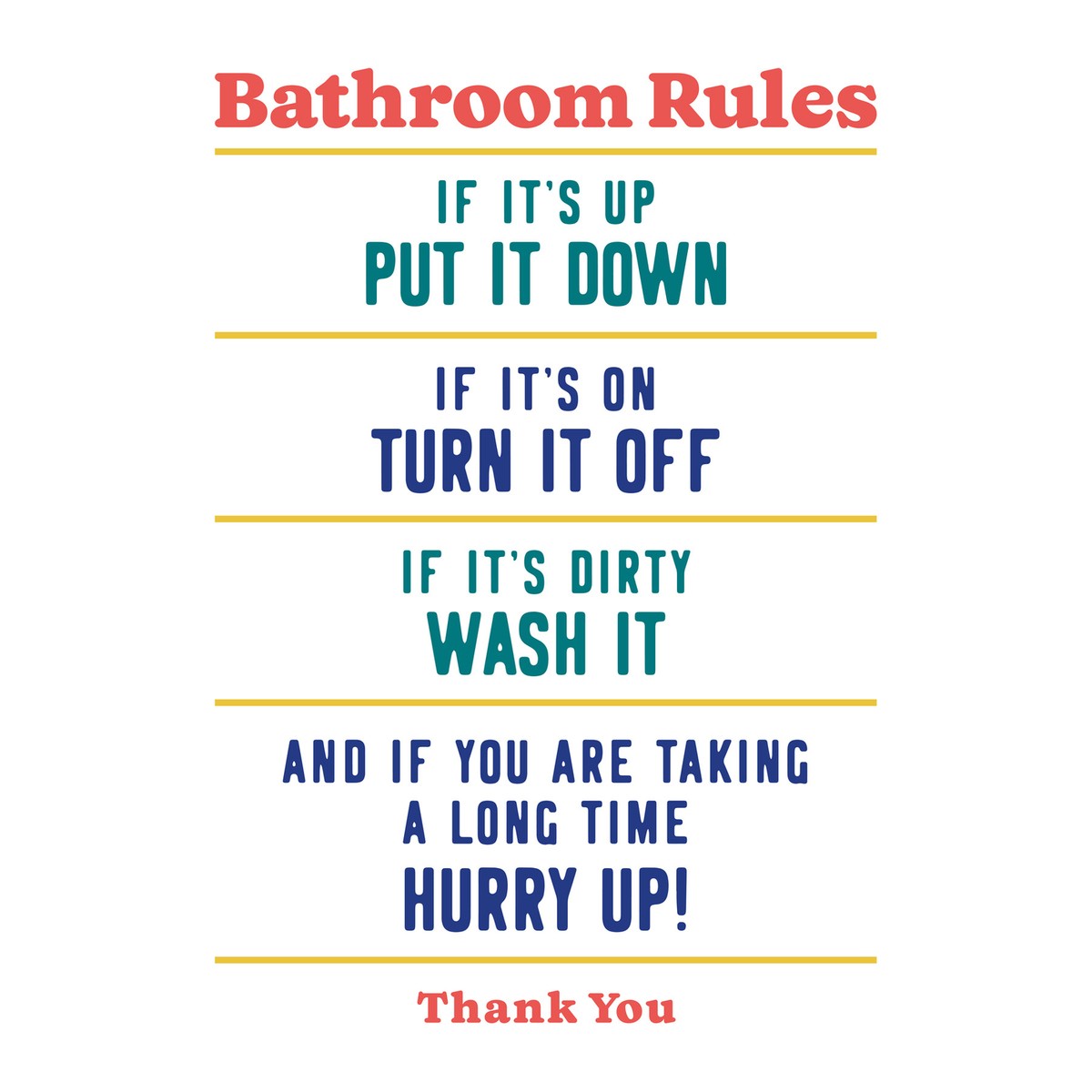 Printable Bathroom Rules DIY Printable Bathroom Rules