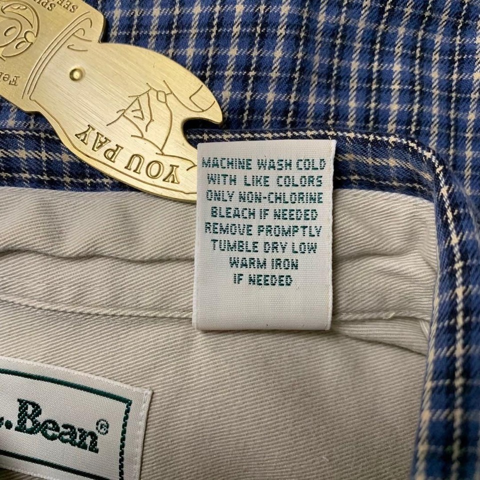 L.L.Bean 80s Check Flannel Shirt M Authentic Used Lightweight | eBay