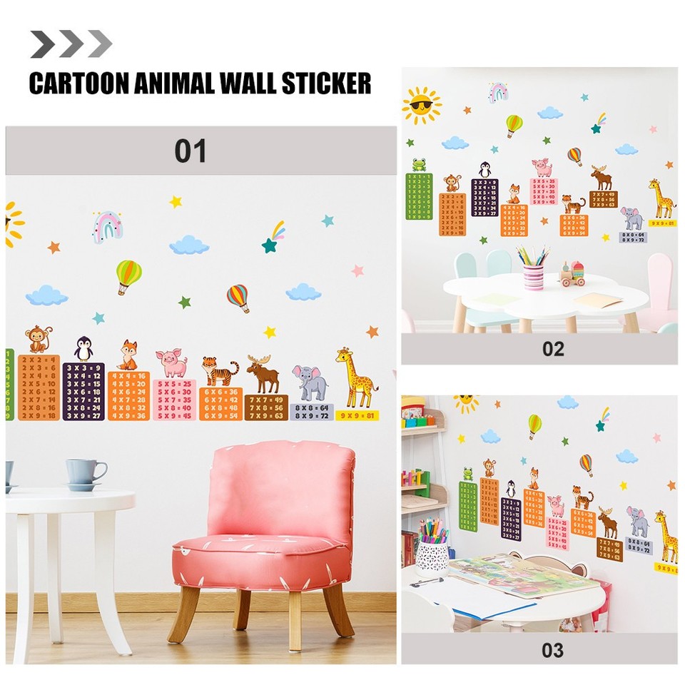 Multiplication Table Wall Decor Children's Room Sticker Adhesive ...