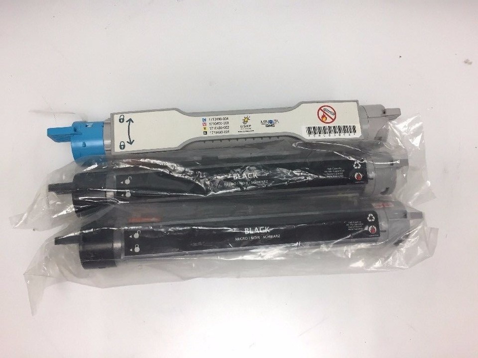 Lot 3 Konica Minolta 1710490-001 Black Toner Cartridge Euro Genuine | eBay
