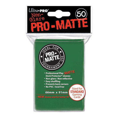 Ultra Pro Matte Green Deck Protector Sleeves 50ct Standard Size | eBay