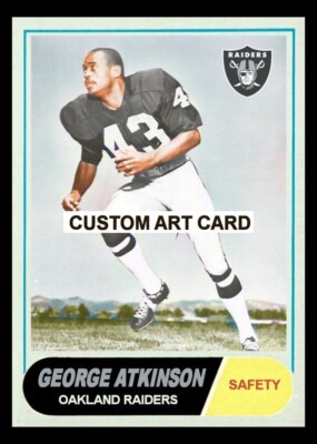 George Atkinson Oakland Raiders 2024 / 1968 Custom Made Football Art ...