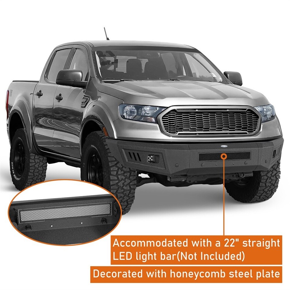Front Bumper Cover Fit Ford Ranger 2019-2023 Pre-cut outs For Parking ...