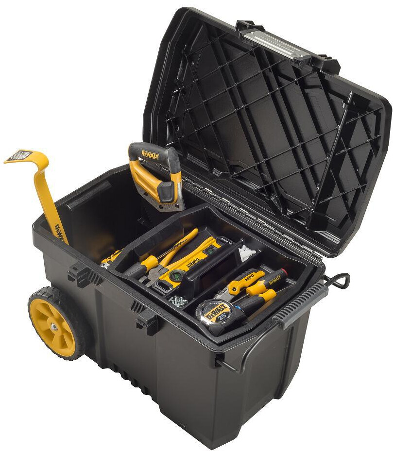 Dewalt Large Mobile Tool Box Storage Organizer 25in Rolling Case Water ...
