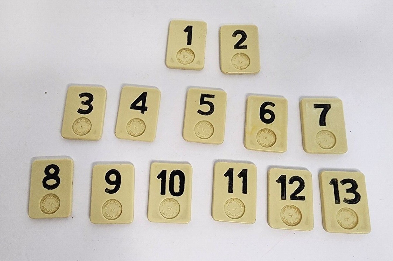 1990 Pressman RUMMIKUB Replacement Tiles Pieces SETS of 13 Red Blue ...