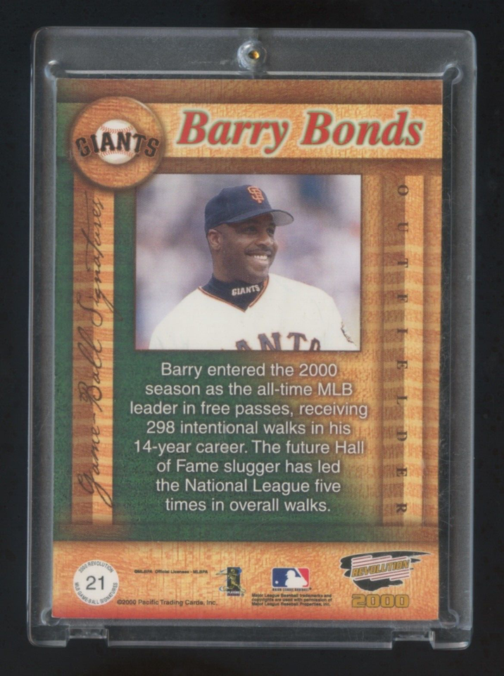 2000 PACIFIC BARRY BONDS AUTOGRAPH AUTHENTIC LMB GAME BALL LEATHER SP ...