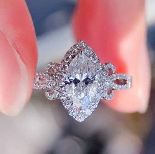 1.85CT Simulated Diamond Stunning Ring For Valentine Gift 925 Silver Plated Ring | eBay