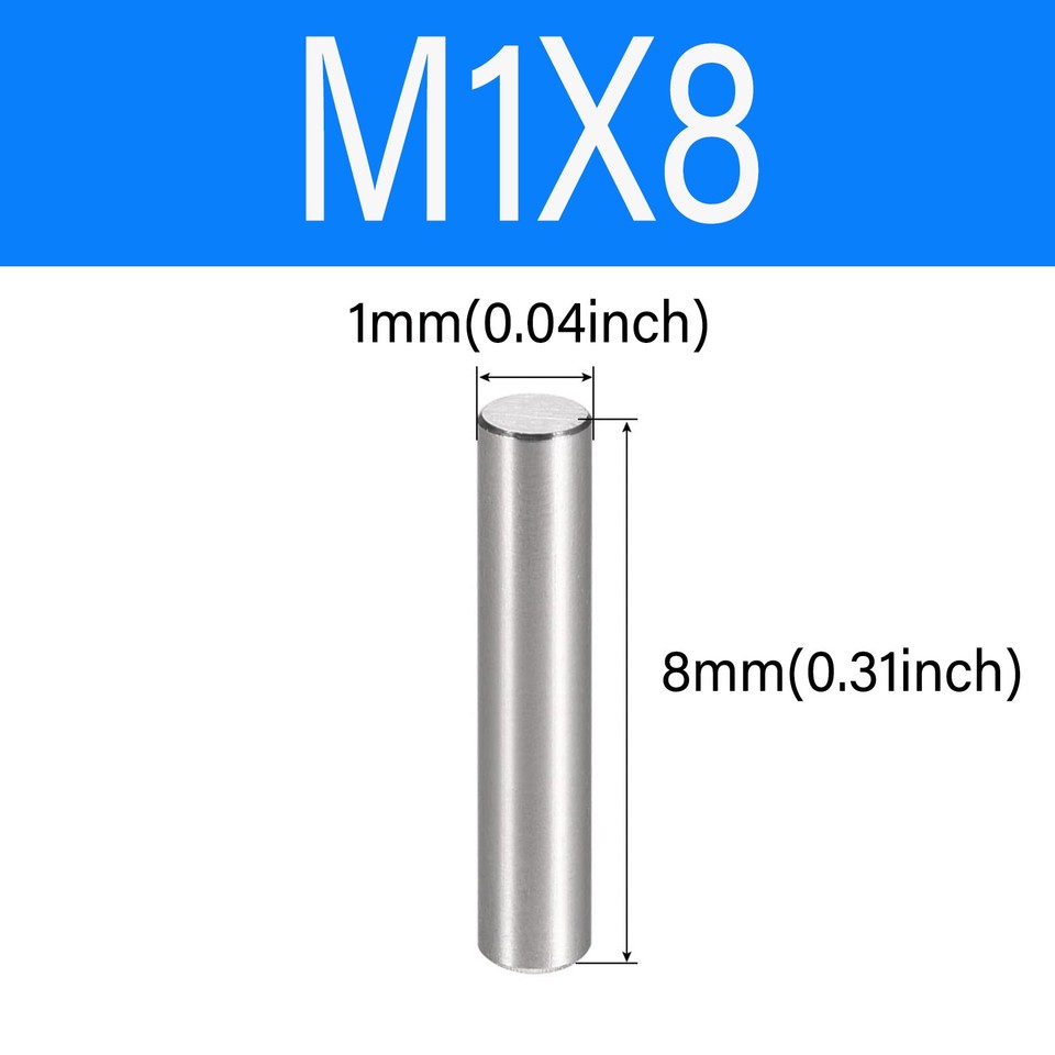 A2 Stainless Steel Metric Dowel Pins DIN7 Parallel Pins 1mm 2mm 3mm 4mm ...