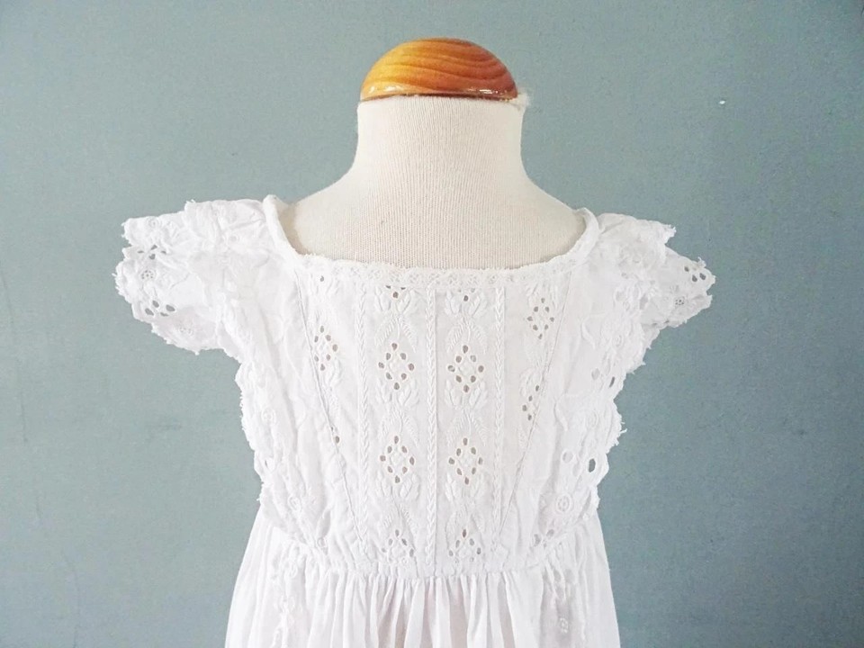 Antique Victorian Christening Gown Dress Princess Line Embroidered ...