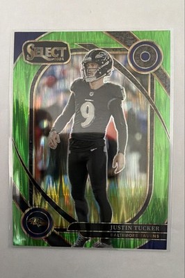 2024 Panini Select - Club Level Justin Tucker #274 Neon Green Shock ...