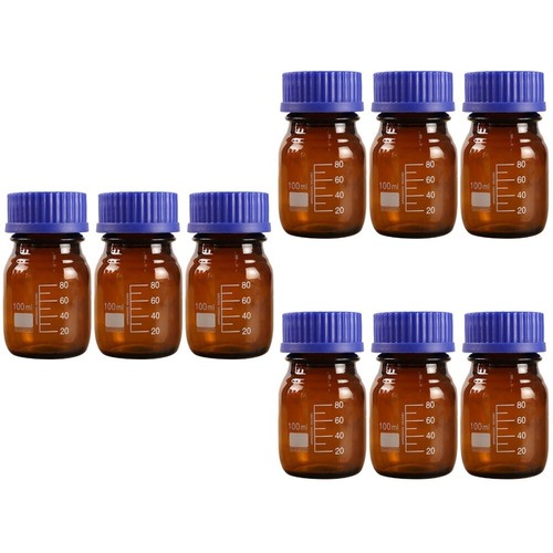 9 Pcs Media Graduated Container Measuring Cups Cylinder Glass Bottle ...