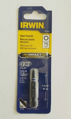 Irwin Impact Performance Series Power Bit, 1837496, T15 Torx, 1/4" x 1 ...