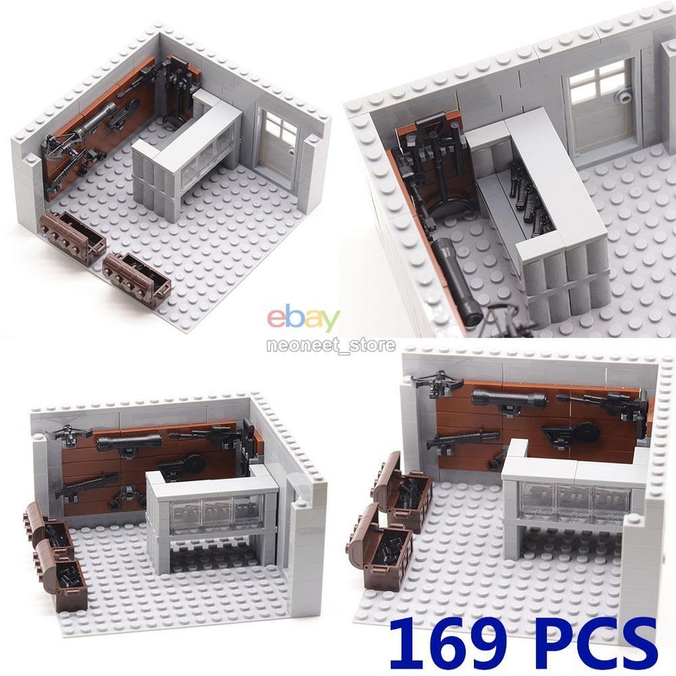 MOC Military WWII Army Base Fortress Baseplate Building Block Bricks ...
