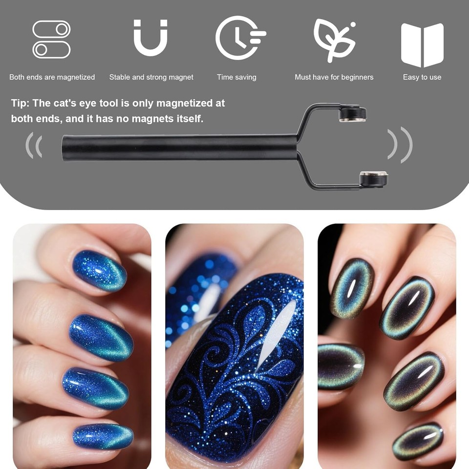 3 in 1 Cat Eye Magnet for Nails, Nail Art Design Cateye Magnetic Tool Y ...