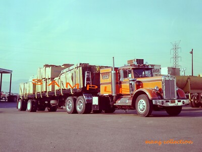 Color 8x10 semi-truck photo - 1950's KW conventional Semi Truck Flatbed ...