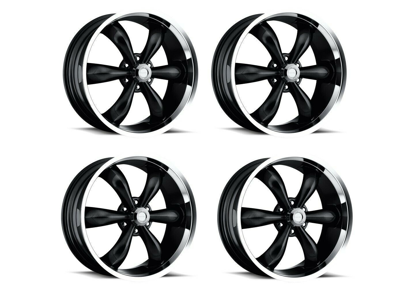 Set 4 22" Vision Muscle 142 Legend Black Machined Lip Wheels 22x9.5 6x5 ...