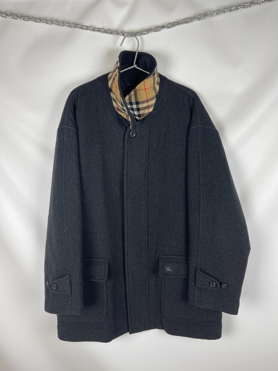 Burberry London wool nova check vintage dark grey coat | eBay Burberry London wool nova check vintage dark grey coat | eBay