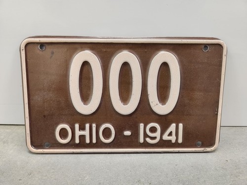 Vintage 1941 Ohio Sample License Plate ORIGINAL PAINT | eBay