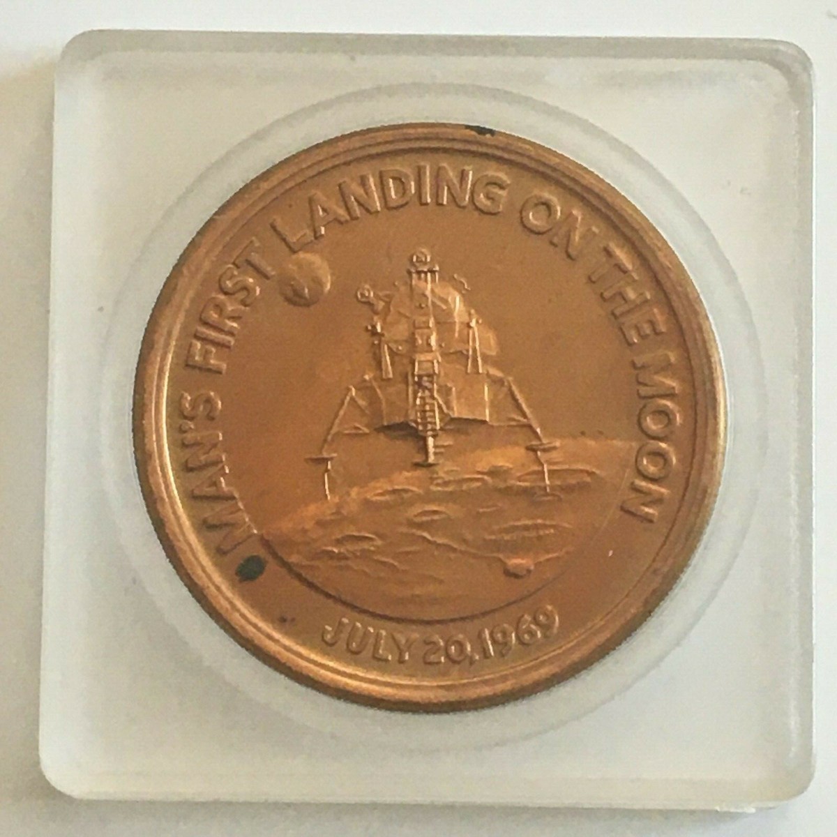 1969 Moon Landing Coin Apollo 11 Bronze Medallion Armstrong, Aldrin,