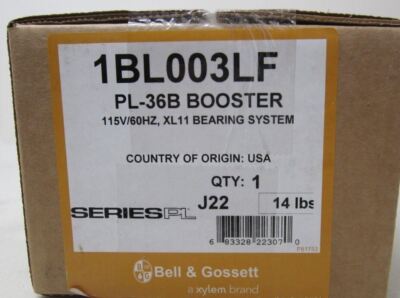 BELL & GOSSETT 1BL003LF (PL-36B) Booster Pump | eBay