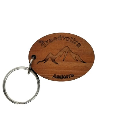 Grandvalira Andorra Keychain Handmade Wood Mountains Keyring Souvenir ...