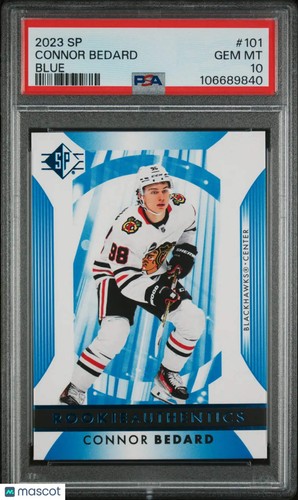 2023 Upper Deck SP Connor Bedard RC Rookie Authentics Blue PSA 10 | eBay