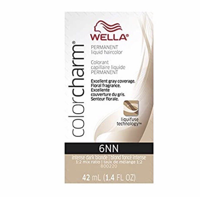 WELLA COLOR CHARM Permanent Liquid Hair Color 6NN Intense Dark Blonde 1 ...