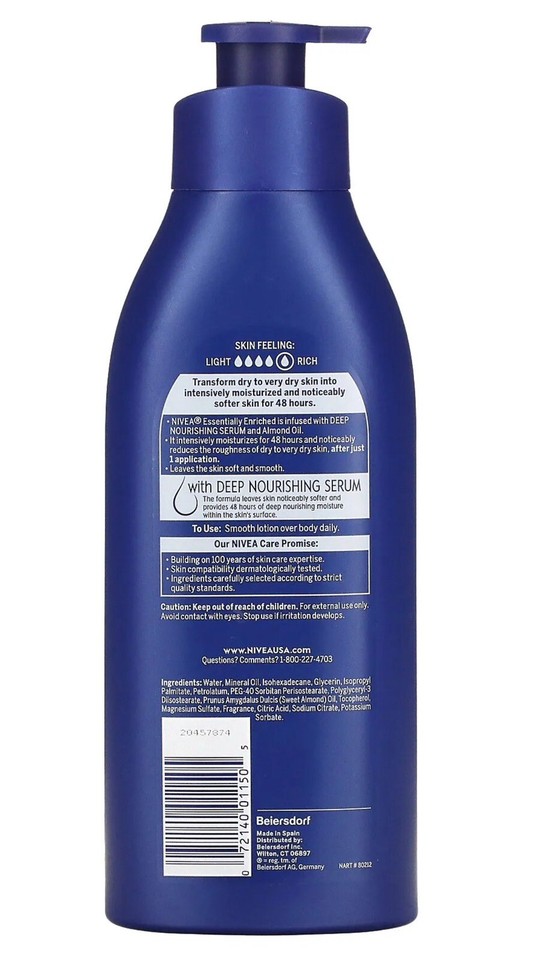 Local Pickup Only / Nivea Body Lotion, Essentially Enriched, 16.9 fl oz ...