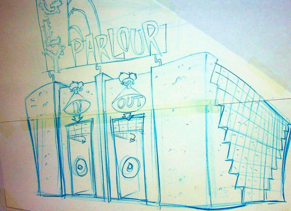 Beetlejuice 1989 Production Chris LaBonte Hand Drawn Key Background ...