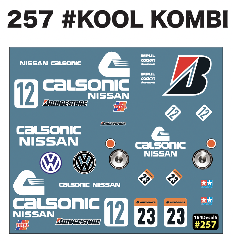 Kool Kombi Racing Team White Toner Water Slide Decals 1/64 CUSTOM You ...