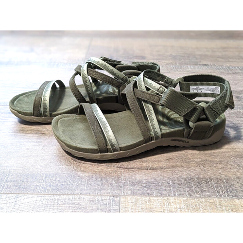 Merrell Sandals Olive Green Performance Terran 3 Cush Lattice Women ...