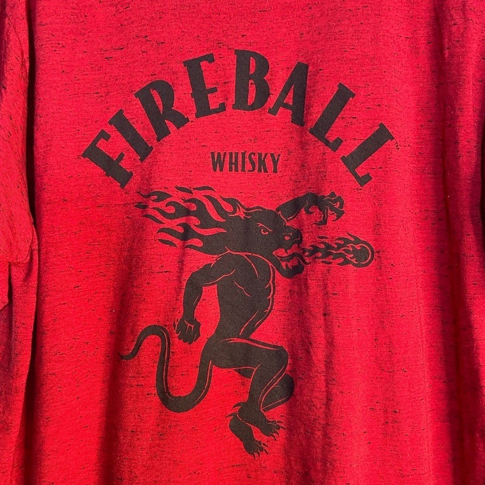 Fireball Whiskey Heather Red Short Sleeve T-Shirt XL | eBay