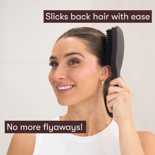 Slick Back Hair Brush Boar Bristles - Smoothing Brush for Fine Hair ...
