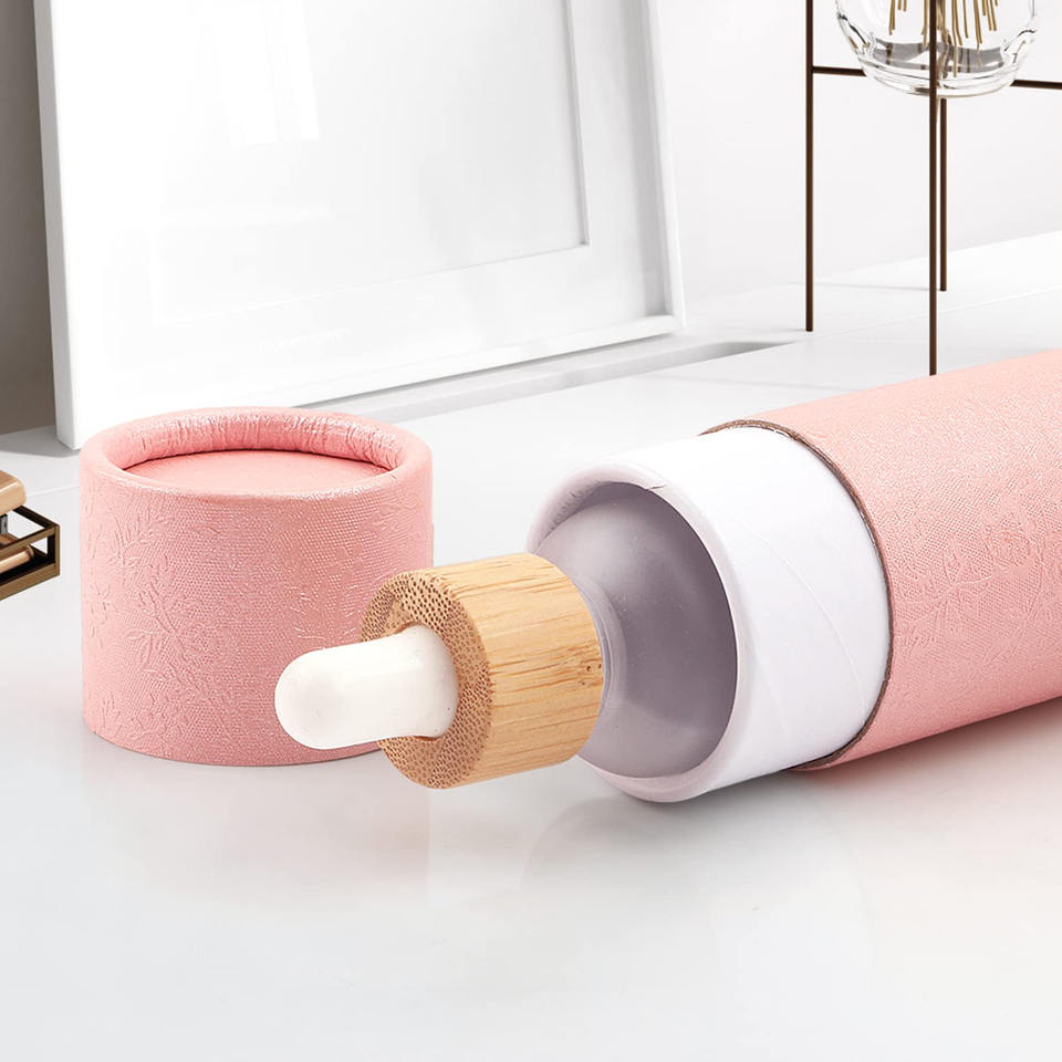 10Pcs 1.7 Oz/50Ml Pink Kraft Paperboard Tubes,Empty round Kraft Paper ...