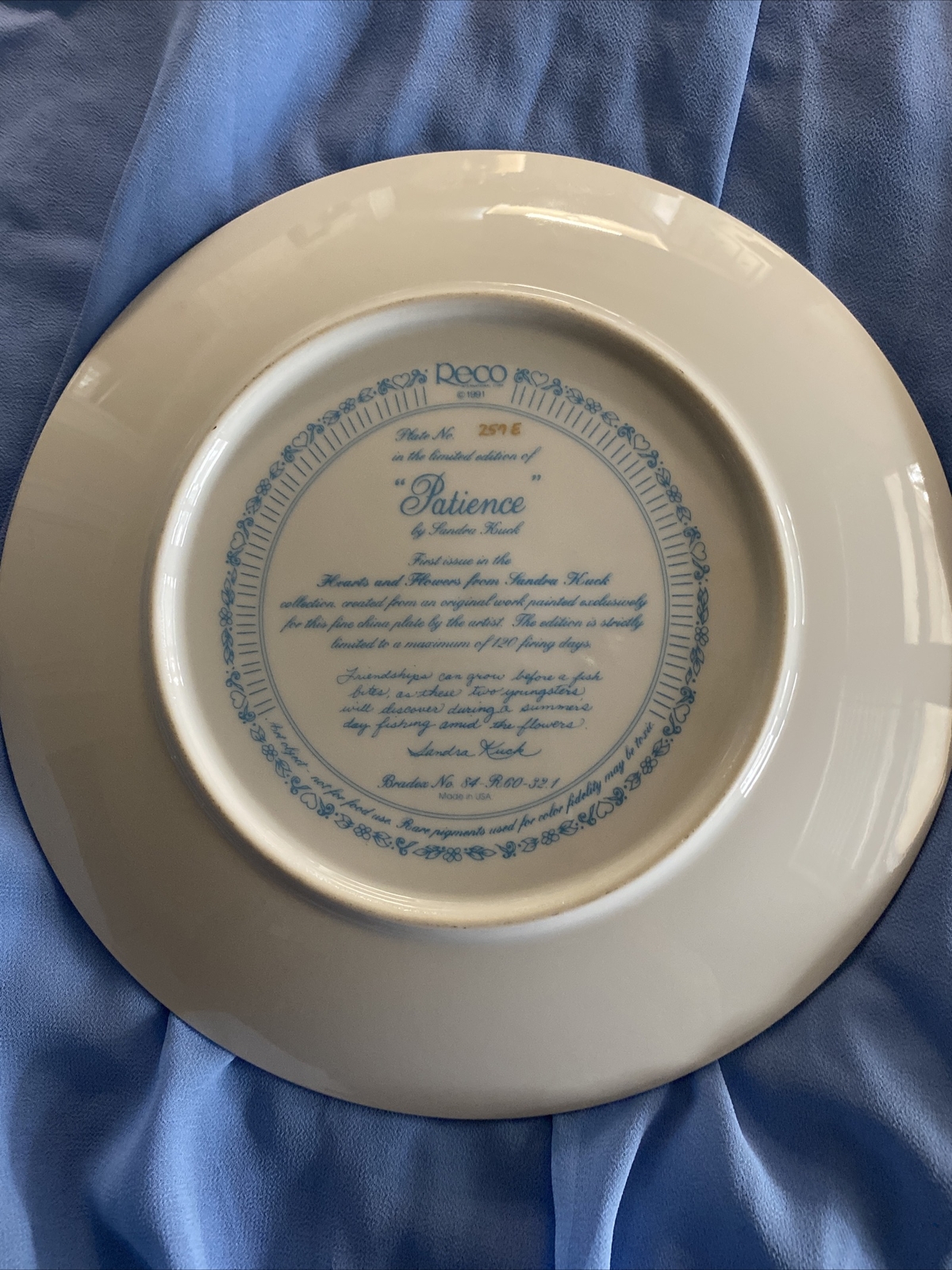 RECO Patience 1991 Plate Bradford Exchange 1st in Hearts and Flowers ...