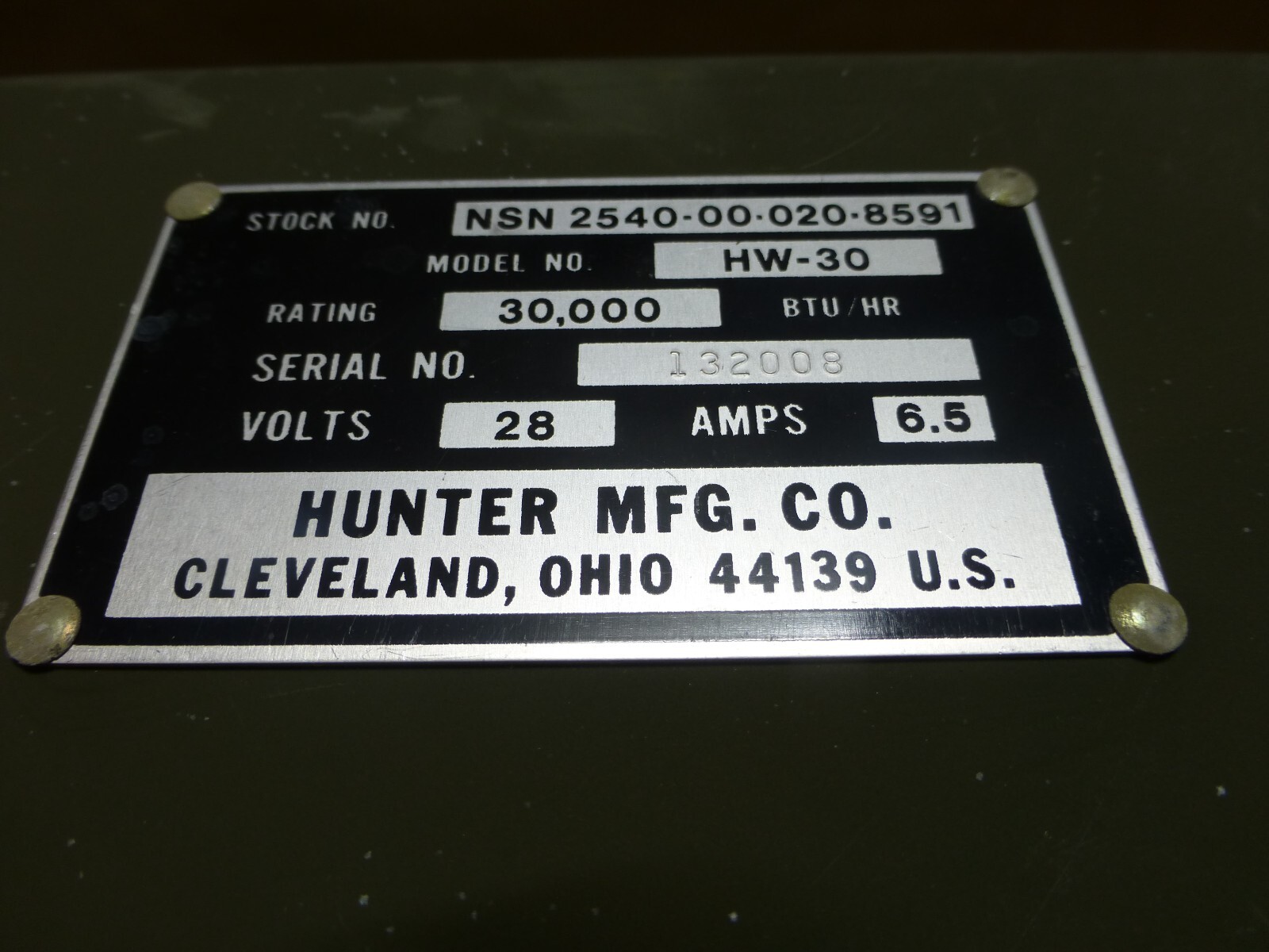 M939 M35 M809 USGI MILITARY TRUCK CAB HEATER BLOWER FAN HW-30 , 2540-00 ...