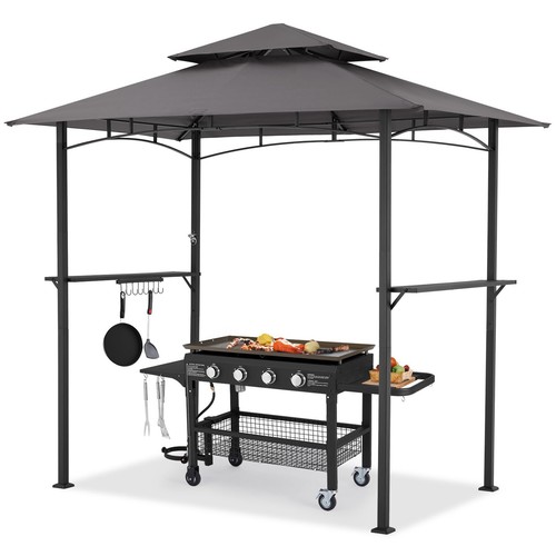 8'x 5' Outdoor Grill Gazebo Barbecue Canopy BBQ Grill Tent w/ Shelves ...