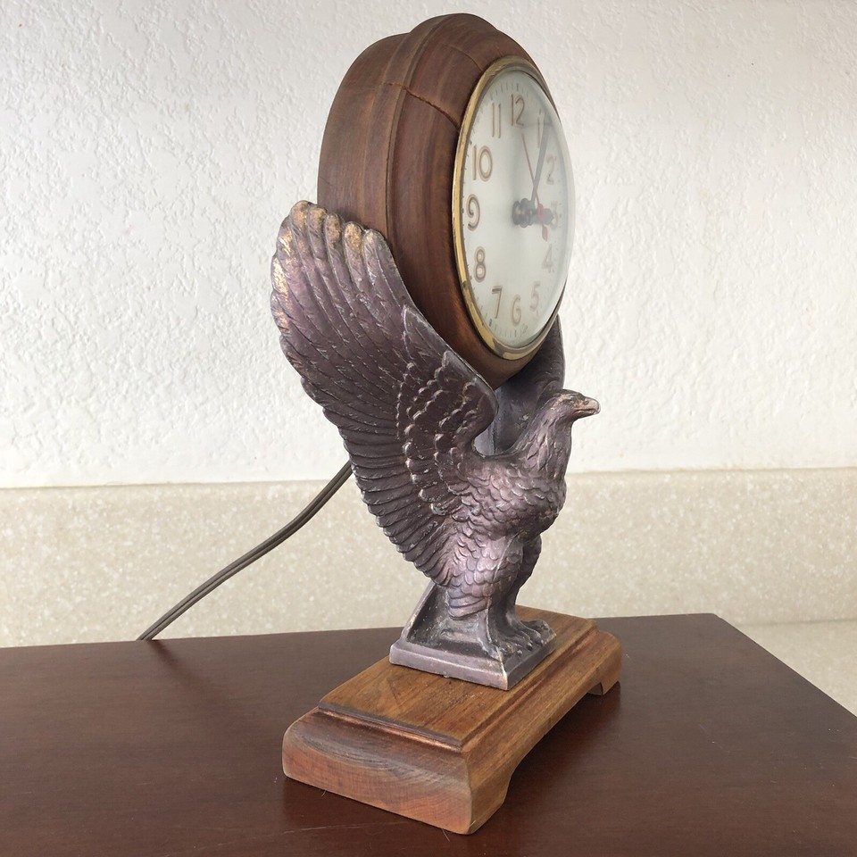 1935 Sessions Master Crafters Brass Eagle Mantle Clock | eBay